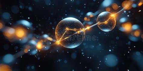 Abstract Visualization Of Interconnected Glowing Particles In A Dark Cosmic Background Showing