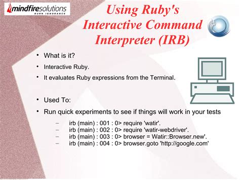 Introduction To Ruby Watir Web Application Testing In Ruby PPT