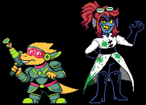 Underswap Alphys And Undyne Revised Sprites R Undertale