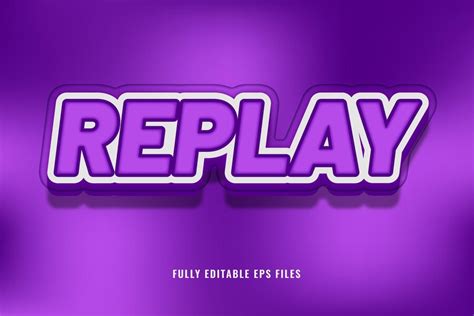 Premium Vector Replay 3d Editable Text Effect
