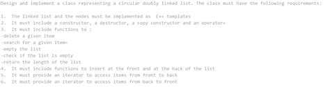 design and implement a class representing a circular