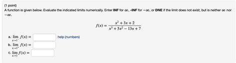 Solved Point A Function Is Given Below Evaluate The Chegg Com