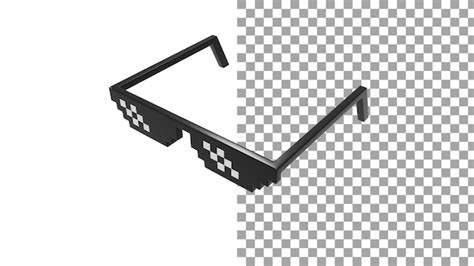 Premium Psd Thug Life Glass Angle View Without Shadow 3d Render