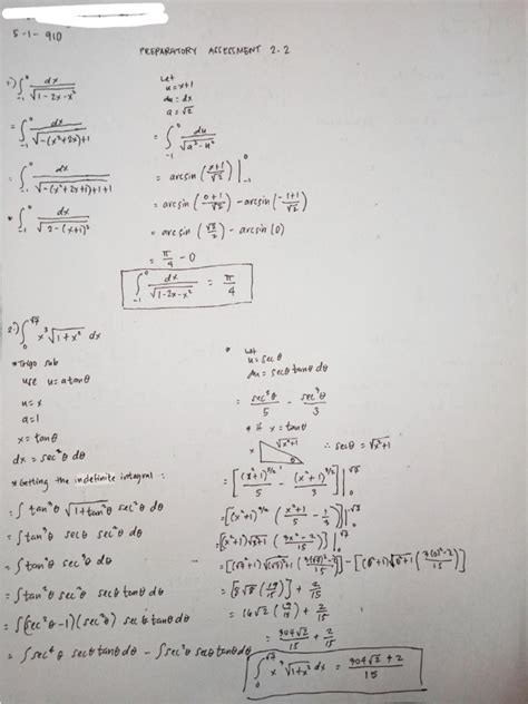 Integral Calculus Practice Quiz Definite Integrals Ateneo De Davao