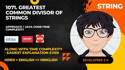 1071 Greatest Common Divisor Of Strings Java Code Hindi