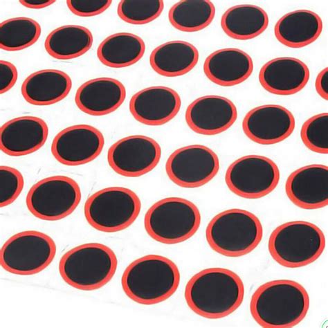 แผ่นยางรถมอเตอร์ไซค์ขนาด25มม 48ชิ้น เครื่องมือสำหรับซ่อมยางรถแผ่นปะยางทรงสี่เหลี่ยมทรงกลมสำหรับ