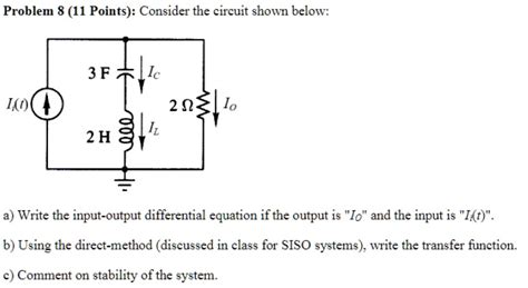 Solved Problem 8 11 Points Consider The Circuit Shown Below A