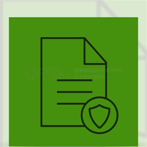 安全文档线性图标带防护罩的文本文件细线轮廓符号在彩色背景上向量例证 安全文档线性图标模板免费下载 eps格式 1000像素 编号