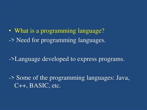 Introduction To Programming Languages 1 Powerpoint Slides