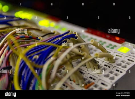 Terminal Of Control Cable And Wire Duct Terminal Block Industrial Power Case Stock Photo Alamy