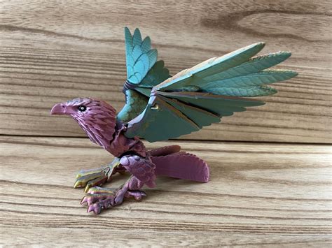 3d Printed Bald Eagle Flexi Bird Custom Color Flexible Articulated