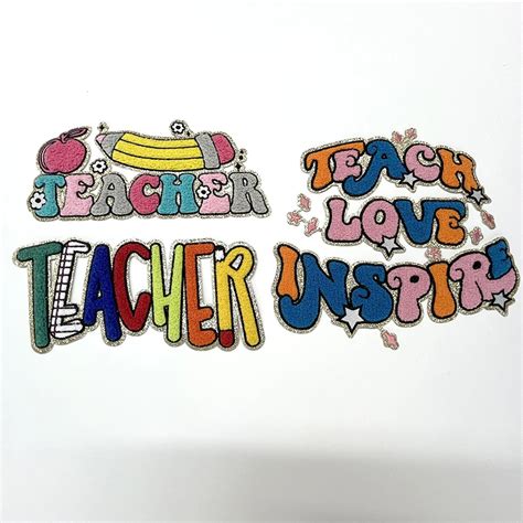 Wholesale Chenille Letter Patches Iron On Girl Colorful School Women