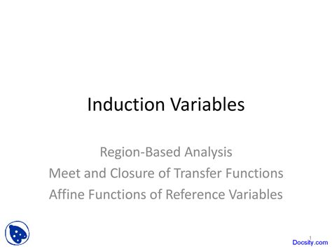 Induction Variables Advanced Compiling Techniques Lecture Slides Docsity