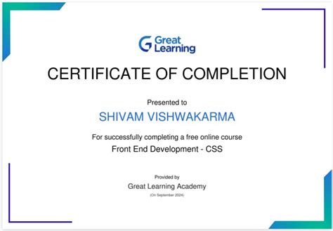 Shivam Vishwakarma On Linkedin Greatlearningacademy Greatlearning Glacertificate