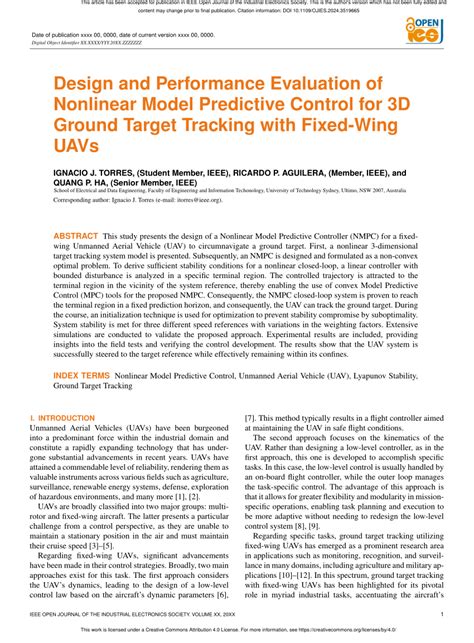 Pdf Design And Performance Evaluation Of Nonlinear Model Predictive Control For 3d Ground