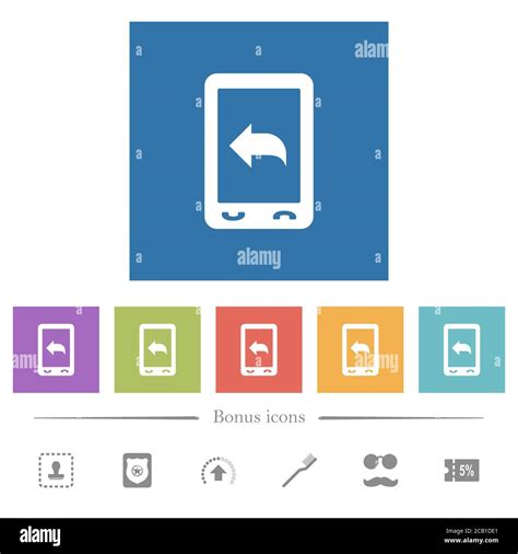 Reply To Mobile Message Flat White Icons In Square Backgrounds 6 Bonus