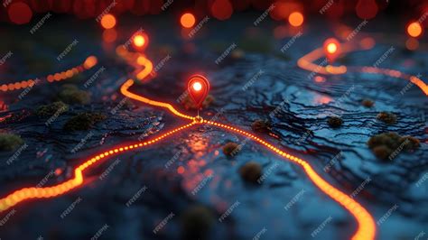 Premium Photo Animated Gps Tracking Map With Moving Markers In 4k Hd