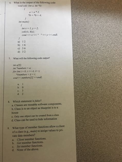 Solved Multiple Choice Which Of The Following Gives The