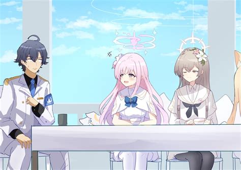 Sensei Mika Seia Nagisa Hikigaya Hachiman And 2 More Blue Archive