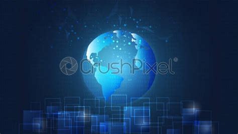 Global Network Connection Digital Circuit Boards And World Map