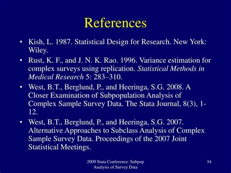 Ppt Using Stata For Subpopulation Analysis Of Complex Sample Survey