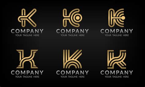 현대 추상 편지 K 로고 디자인 서식 파일의 집합 프리미엄 벡터