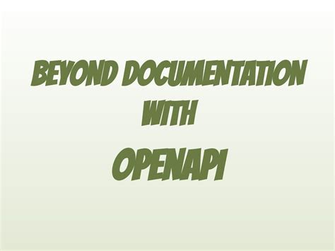 Beyond Documentation With Openapi Php Central Europe 2018 Speaker Deck