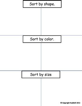 Sorting Shapes By Shape Color And Size By Killin It In Kinder