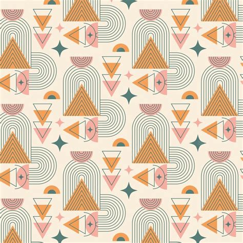 Boho 기하학적 패턴 디자인 무료 벡터