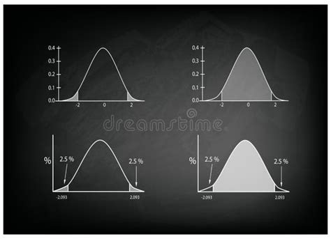 Normal Distribution Chart Or Gaussian Bell Curve On Chalkboard Stock Vector Illustration Of
