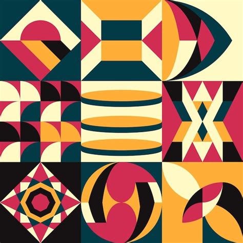 Premium Vector Vector Abstract Geometric Background With Various Colorful Mosaic Shapes