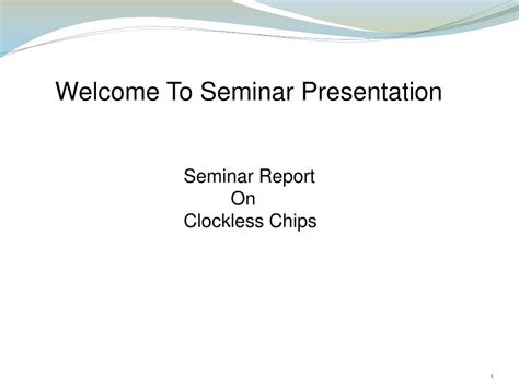 PPT Welcome To Seminar Presentation PowerPoint Presentation Free Download ID