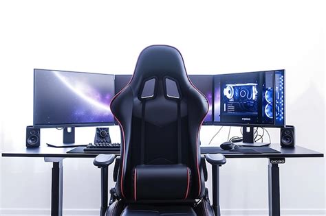 Premium Photo Isolated Computer Setup With Gaming Chair