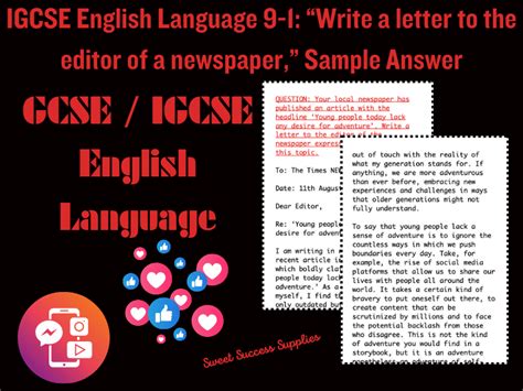 Igcse English Language 9 1 Write A Letter To The Editor Of A