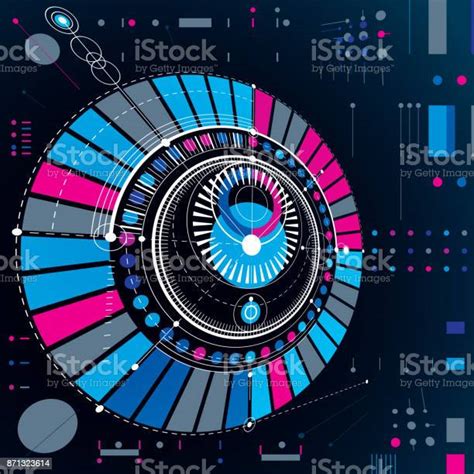 차원 추상적인 원형 기계 체계 3d 기술 패턴 벡터 3차원 형태에 대한 스톡 벡터 아트 및 기타 이미지 3차원 형태 개발 공학 Istock