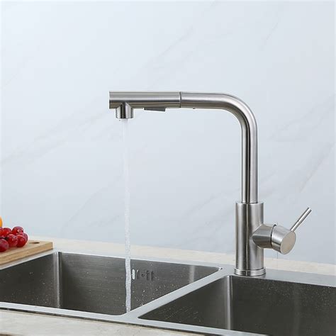 South African Premium Single Handle Nickel Brushed Pull Out Pull Down