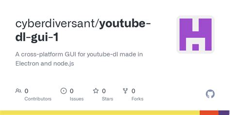 Github Cyberdiversantyoutube Dl Gui 1 A Cross Platform Gui For