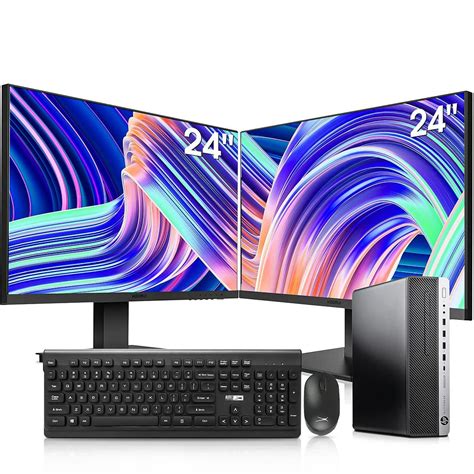 Amazon Com Hp Elitedesk G Sff Pc Bundle Dual Koorui Monitors Intel I Gb