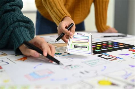 Team Of Creative Designer Working On App Design And User Interface Developing Mobile