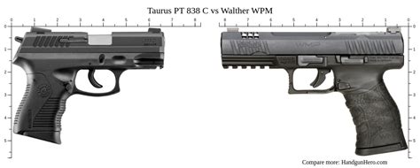 Taurus Pt 838 C Vs Walther Wmp Size Comparison Handgun Hero