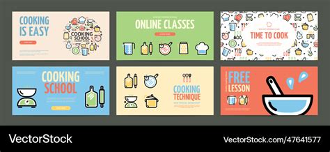 Cooking School And Classes Horizontal Placard Vector Image