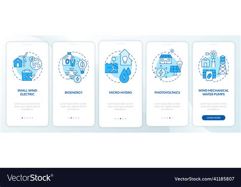 Rural Electrification Technology Blue Onboarding Vector Image
