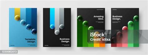 기하학적 현실적인 공 책 커버 개념 번들 현대 회사 아이덴티티 A4 벡터 디자인 일러스트 세트 개념에 대한 스톡 벡터 아트 및 기타 이미지 Istock
