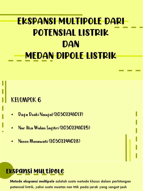 Kelompok 6 Ekspansi Multipole Dan Medan Listrik Dipol Pdf