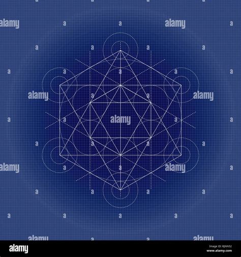 Metatrons Cube Sacred Geometry Illustration On Technical Paper Stock Vector Image And Art Alamy