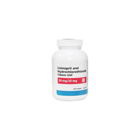 Lisinopril 20mg And Hydrochlorothiazide 25mg Tablets 1 Count On Sale