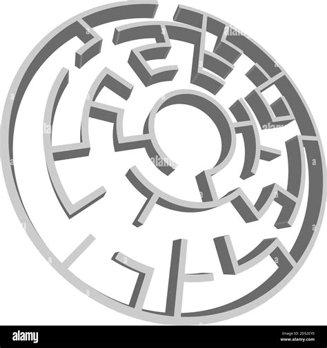 Solvable 3d Maze Labyrinth Puzzle Game Vector Illustration Stock