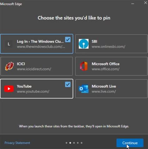 Pin Websites To Taskbar Using Taskbar Pinning Wizard In Edge