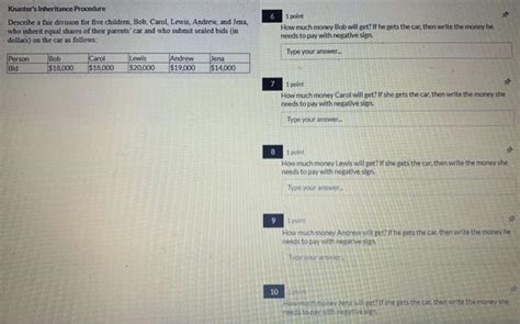 solved 2 knaster s inheritance procedure describe a fair