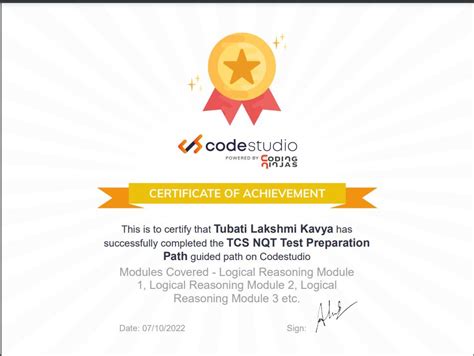 kavya tubati on linkedin codingninjas tcs tcsnqt